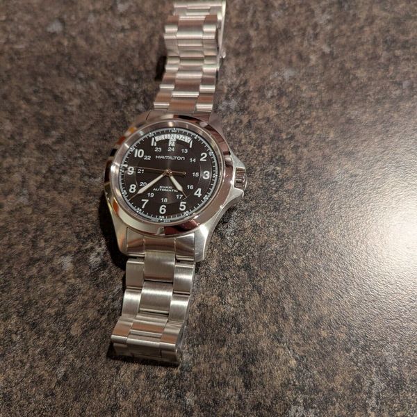 Hamilton Automatic Day Date Khaki King Black Dial Field Watch H64455133 ...