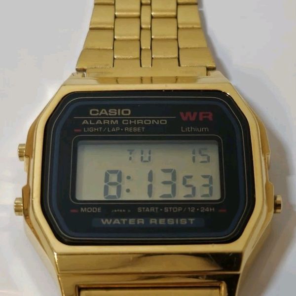 Casio A159WGE Quartz Digital Gold Toned Watch Working Very Good ...