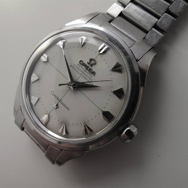 SOLD Rare 1958 Omega Constellation White Gold Arrohead Constellation ...