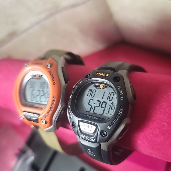 2 Men's TIMEX "Ironman Triathlon" Digital Watch w/ New Battery Works ...