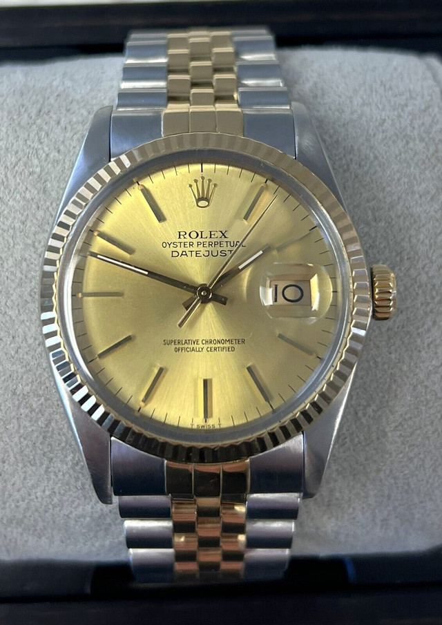 1986 Rolex Datejust 36mm 16013 18K Yellow Gold & Stainless Steel ...