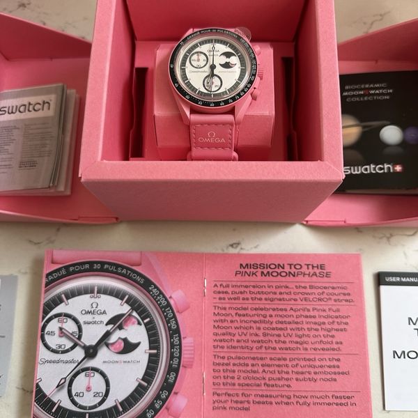 OMEGA x Swatch Moonswatch Mission to the Pink Moonphase Moonphase ...