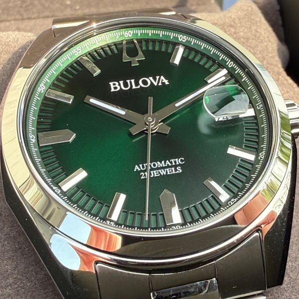 Bulova Surveyor 39mm Green Dial Automatic Stainless Steel Men's Watch 96B429 | WatchCharts ...