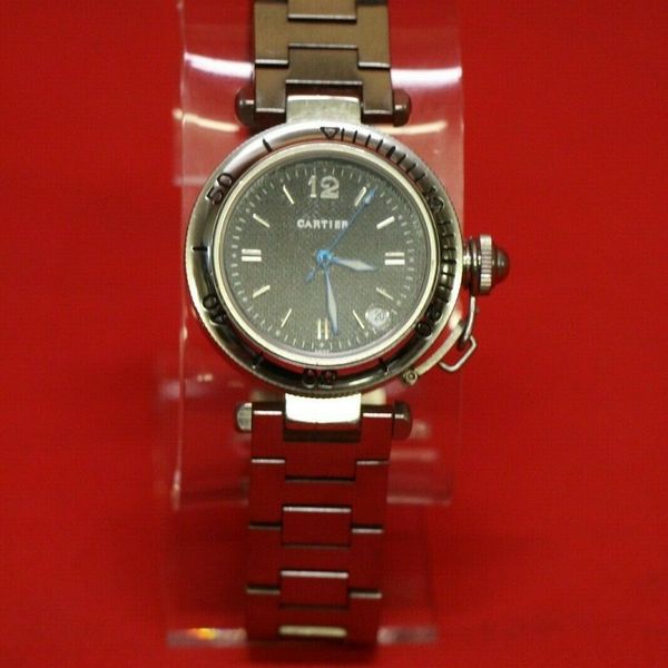 Authentic Cartier Mens Watch 0111 model with the open back movement is ...
