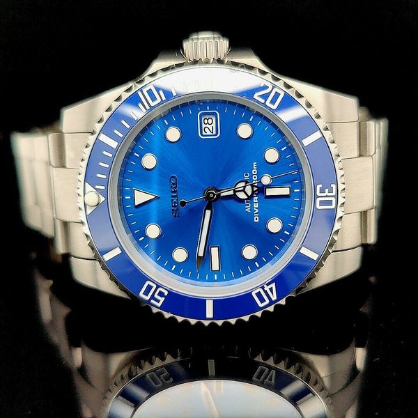 Custom Seiko SKX Blue Smurf Submariner Mod Build Upgraded NH36 Movement | WatchCharts