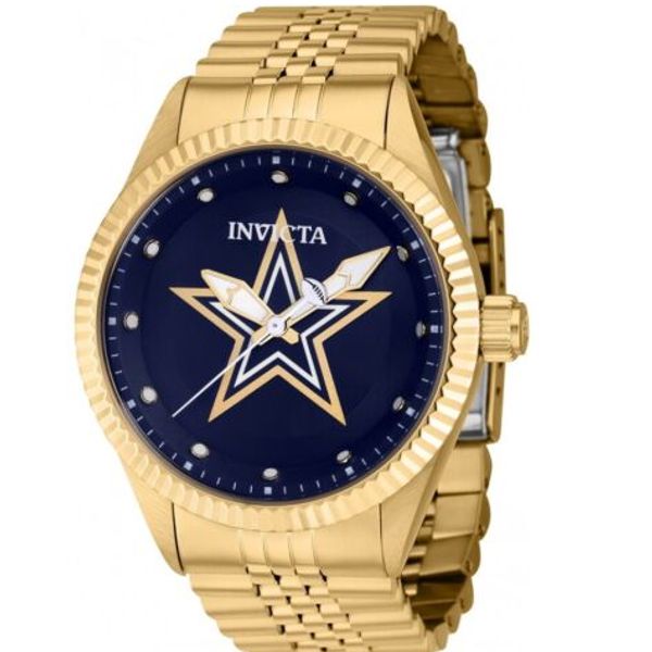 Invicta NFL Dallas Cowboys Men's 43mm Gold Stainless Quartz Watch 42429 ...