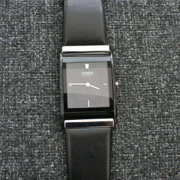 Pre-owned: Citizen Eco-Drive Gents Rectangle Watch. Silver.B023-S036577 ...