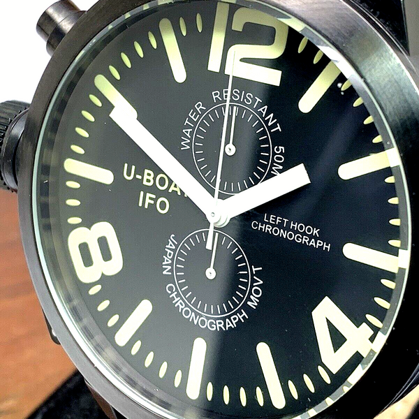 U-Boat Men's Watch 363 IFO Lefty Quartz Chronograph 52mm Black Dial ...