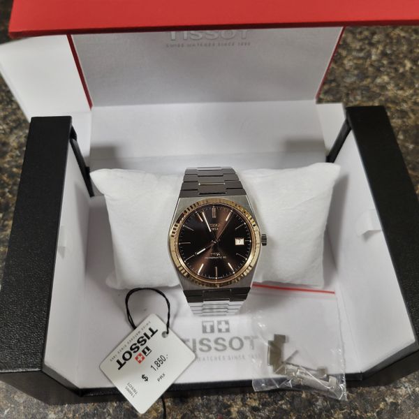 [$1,100 USD] Tissot PRX Powermatic Brown Dial With 18kt Fluted Bezel ...