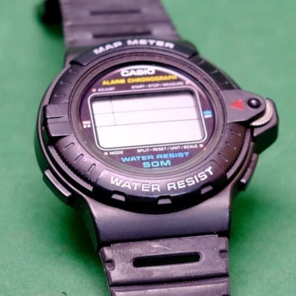 RARE VINTAGE CASIO MAP-100 MAP METER WATCH (693) MADE in JAPAN Mint ...