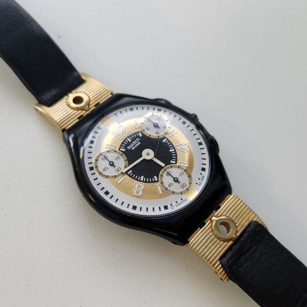 SWATCH 007 VILLAIN COLLECTION MONTRE SCARAMANGA CHRONO QUARTZ WATCH ...