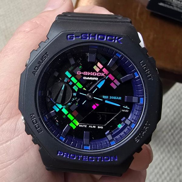 NEW Casio G-Shock Men's Black Watch - GA2100VB-1A Casioak W/ Silicon ...