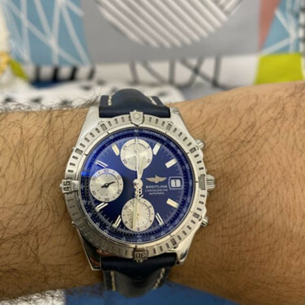 Authentic Breitling Chronomat A13352 Men's Blue Dial Watch | WatchCharts