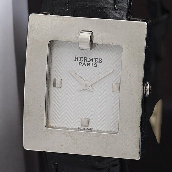 HERMES Belt Watch BE1.210 White Dial Quartz Black Women's Working Authentic | WatchCharts ...