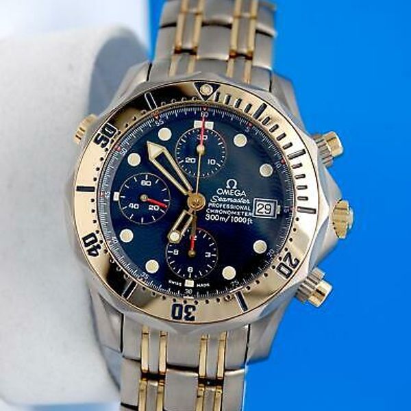 Men's Omega Seamaster 18K GOLD & TITANIUM Automatic Chronograph watch ...