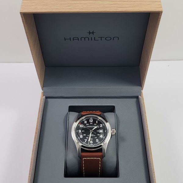 Hamilton Khaki Field SWISS Automatic Brown Leather Strap Men's Watch ...