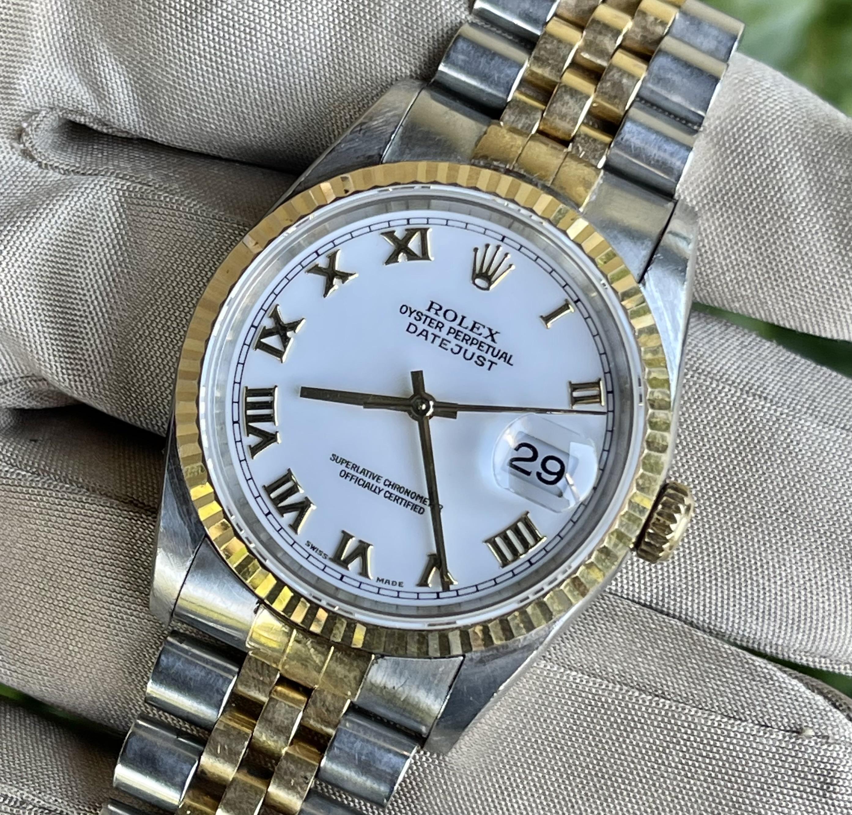[WTS] 1996 Rolex DateJust Ref 16233 Beautiful Factory White Roman Dial ...
