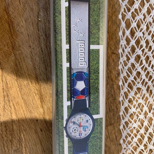 Swatch Watch. Football theme in its sealed box and net bag ...