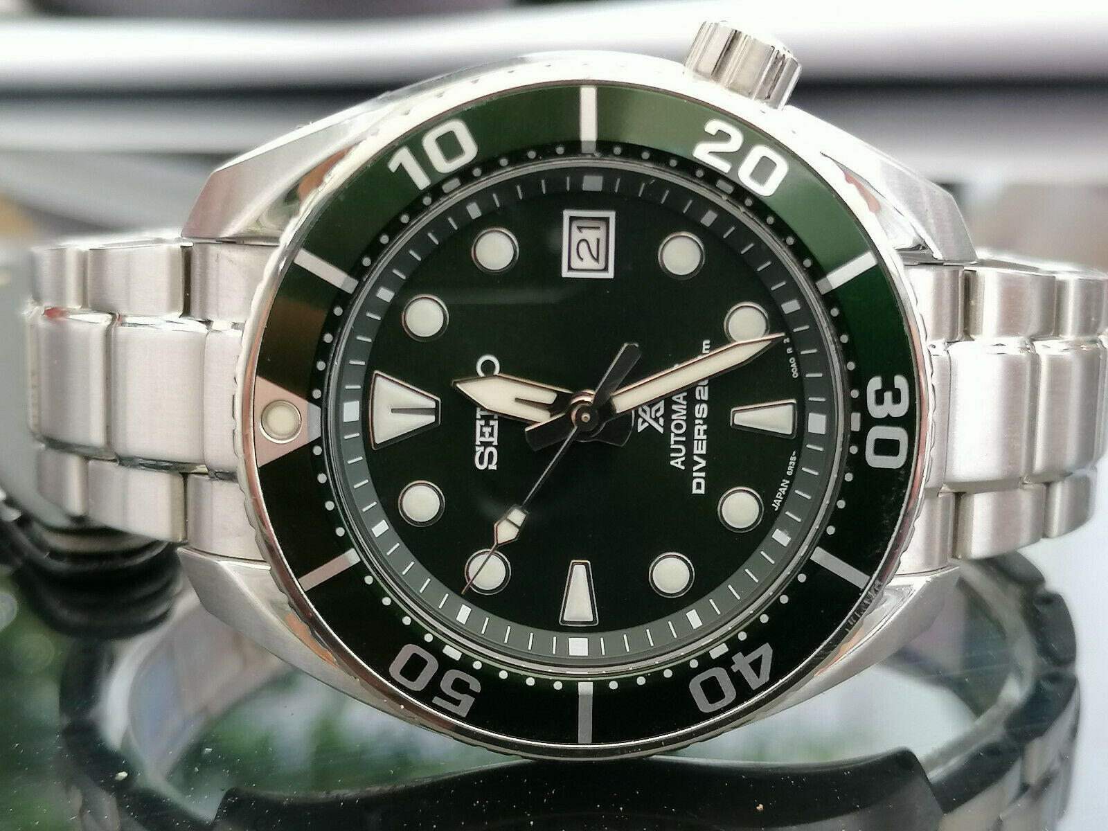 Seiko Prospex PADI Sumo Green spb103j1 as New Full Warranty Automatic ...