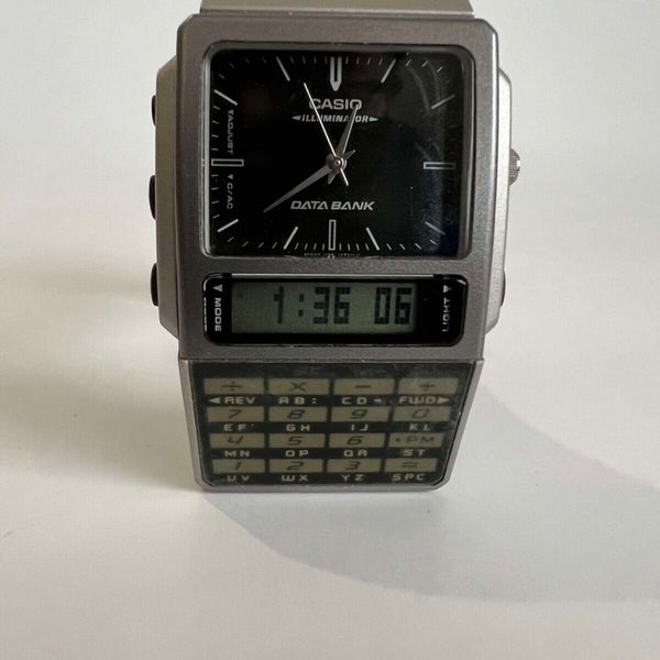 CASIO ABC-30 Data Bank Illuminator Analog/Digital Watch-WORKS ...
