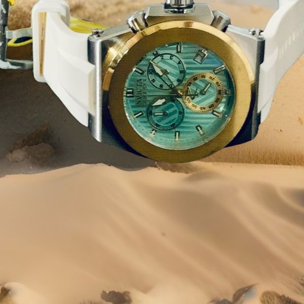 INVICTA 50MM MENâ S RESERVE AKULA SWISS CHRONO TURQUOISE DIAL W/GOLD ...