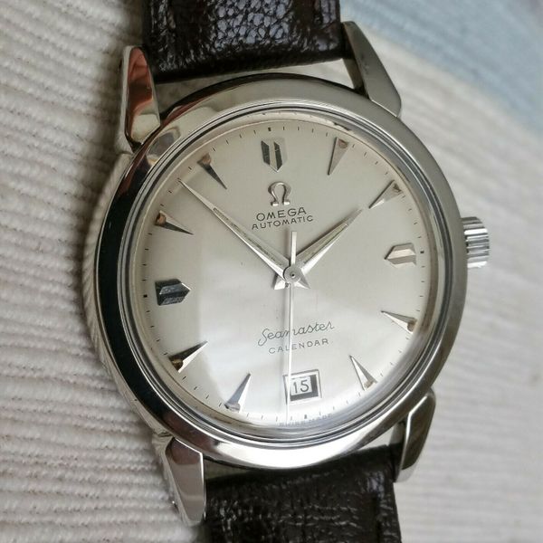 Vintage Swiss Omega Seamaster 'bumper' automatic watch in steel, 353 ...