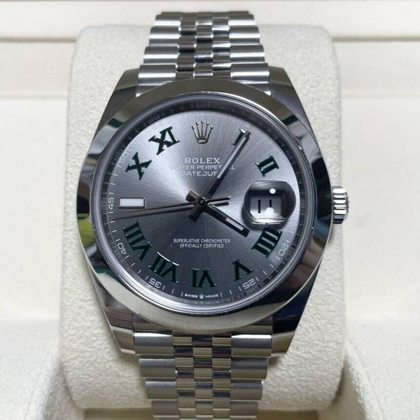 â ¢Authenticâ ¢Rolexâ ¢Men's Watch Datejust 41mm Silver Stick Dial ...