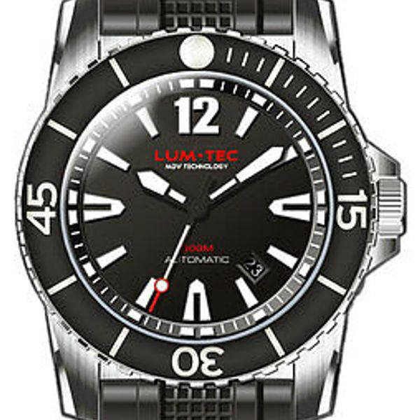 Lum-Tec Watch 300M-1 40mm Automatic Mens Diver Stainless Steel & Rubber WARRANTY | WatchCharts ...