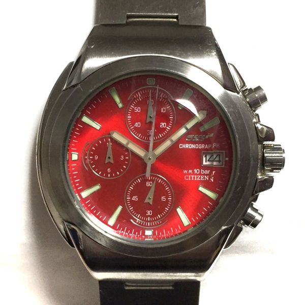 [New] [Used] CITIZEN OXY Watch Chronograph Red | WatchCharts Marketplace
