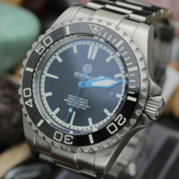 Men's DEEP BLUE Master 2000M Automatic Stainless Steel Diver's Watch ...
