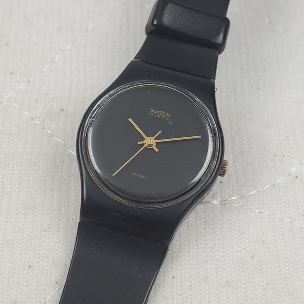 RARE VINTAGE 1985 SWATCH LB106 BLACK MAGIC SWISS MADE WOMEN'S WATCH NEW ...