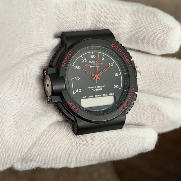 Rare Vintage Casio Alti-Depth Meter ARW-320 Menâ s Ana-Digi Sports ...