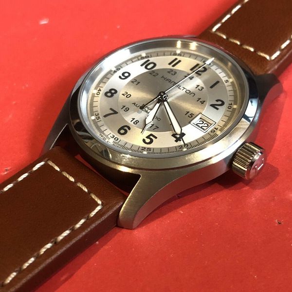 Hamilton Khaki Field Silver Dial Men's Automatic Watch H70455553 ...