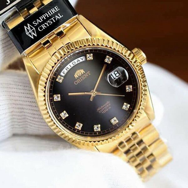 ORIENT "President" Classic Auto. Sapphire Gold Watch Black Dial ...