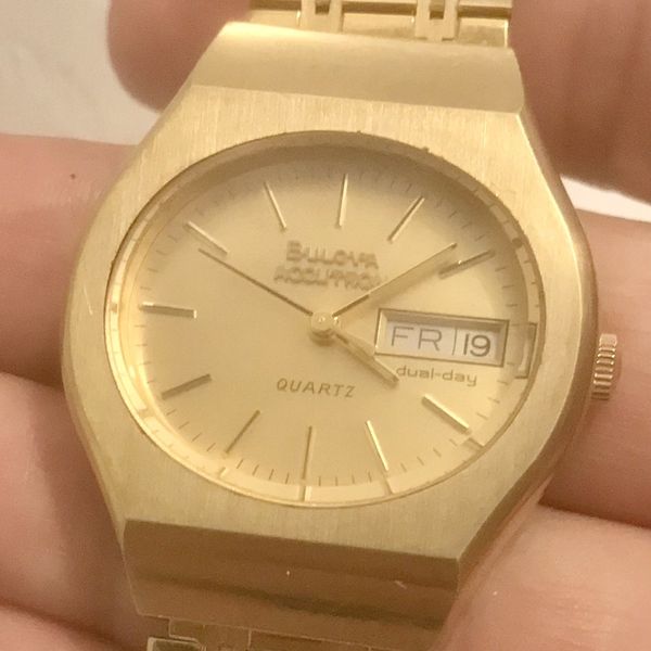 Vintage 1977 Bulova Accutron Dual Day 36mm Menâ s Watch w/Original Band ...