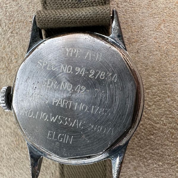 Vintage Elgin military watch A-11 ww2 Famed 539 hack rare 16 Jewel 40's ...