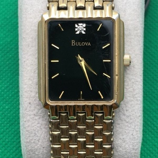 Bulova Quartz T8 Base Metal Bezel Stainless Steel Back Gold Tone With ...
