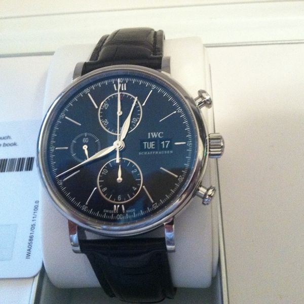 FSOT: IWC Portofino Chronograph in Black Dial - Complete - IW3910-02 ...