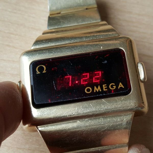 Men's Retro 1970's 'KOJAK' Omega Time Computer 1 TC-1 LED Display ...