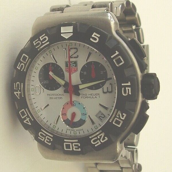 TAG HEUER FORMULA 1 CHRONOGRAPH WATCH CAC1110-0 WHITE DIAL FINE WORKING ...