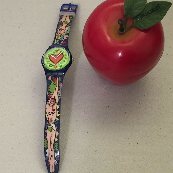 Vintage Swatch Unisex in Multicolor Love Bite Apple Adam and Eve Watch ...