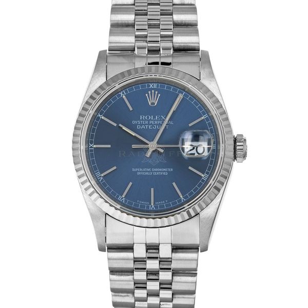 FS- Rolex 16234 W Blue Stick Datejust Jubilee Fluted Box Papers ...