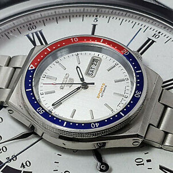 RARE SEIKO AUTOMATIC 6309-836A PEPSI DIVER GENTS SILVER DIAL 2 ...