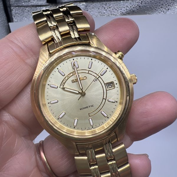 Seiko Kinetic Menâ s Indicator Watch Glow In Dark & with Japanese ...