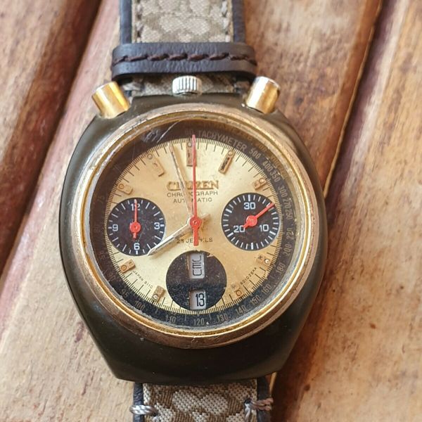 Rare Citizen Panda Bullhead 8110 Chronograph Watch Day Date Automatic ...