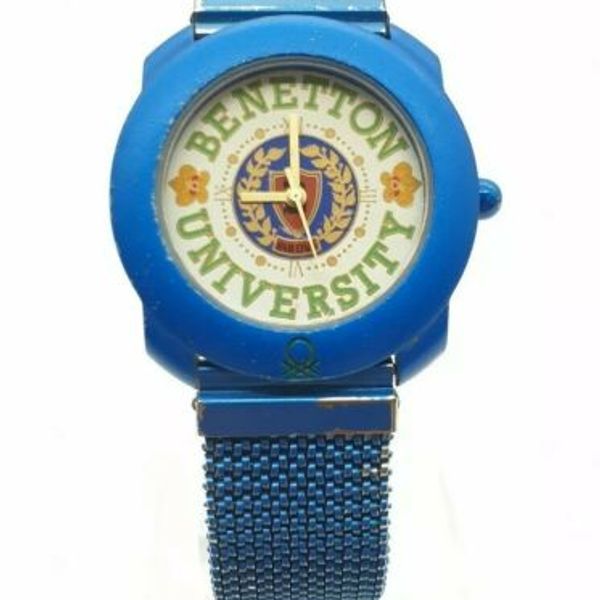 Vintage Benetton University Blue Metal Watch by Bulova *Working ...
