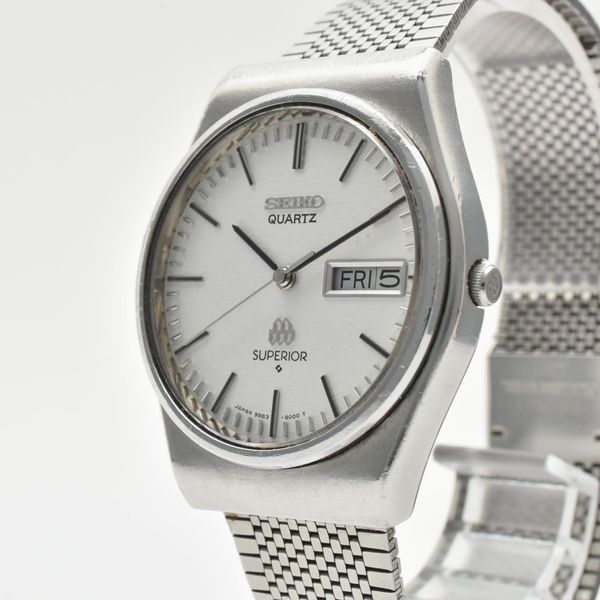 [EXC+5] Vintage Seiko Superior 9983-8000 Twin Quartz White Men's Watch ...