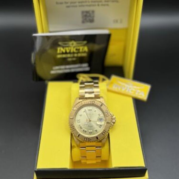 Invicta Women's Watch Angel Champagne Dial Dive Yellow Gold Bracelet ...