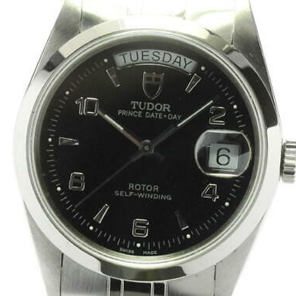 TUDOR Prince Day Date 76200 cal.2834-2 black Dial Automatic Men's Watch ...
