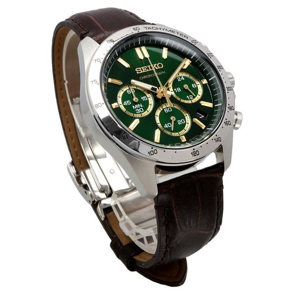 SEIKO SELECTION SBTR017 Analog Men's Watch Green Chronograph Quartz Leather band | WatchCharts ...